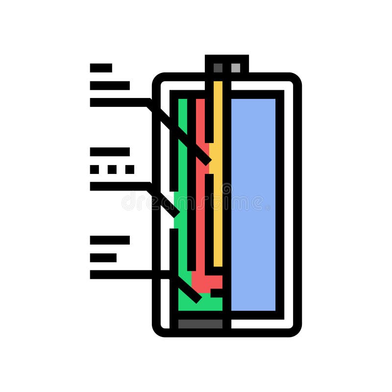 Battery Components Color Icon Vector Illustration Stock Illustration ...