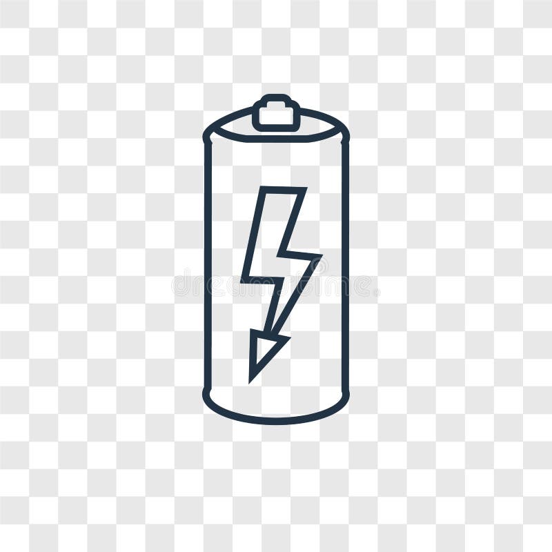 Battery Concept Vector Linear Icon Isolated on Transparent Background ...