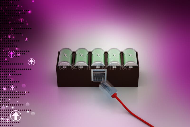 Battery Connecting with Cord Wire Stock Illustration - Illustration of ...