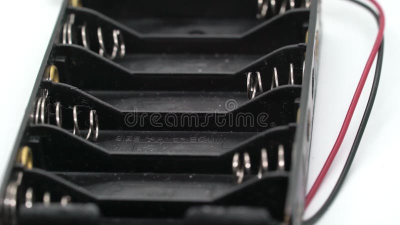 Battery Connector Box for AA AAA Cells. Rotate at White Isolated ...