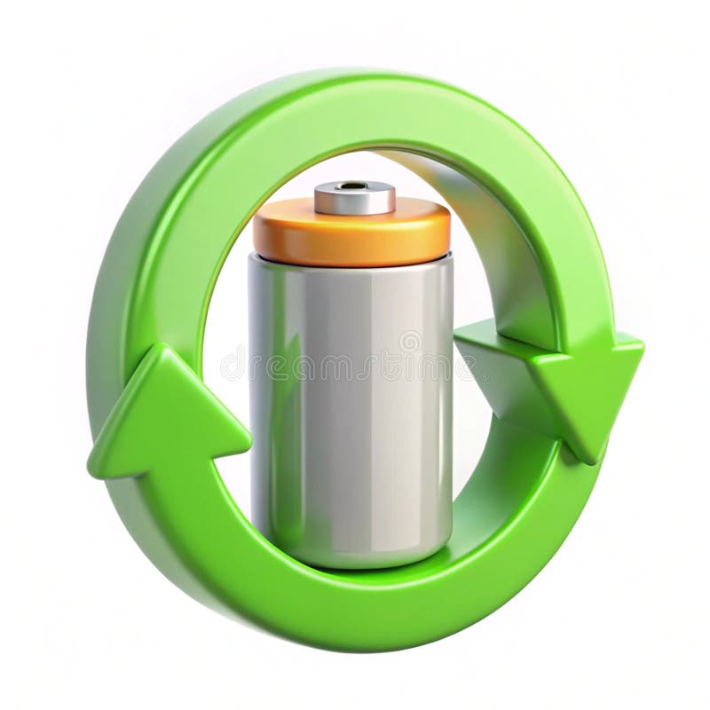 Battery cycle 3D icon stock illustration. Illustration of sustainable ...