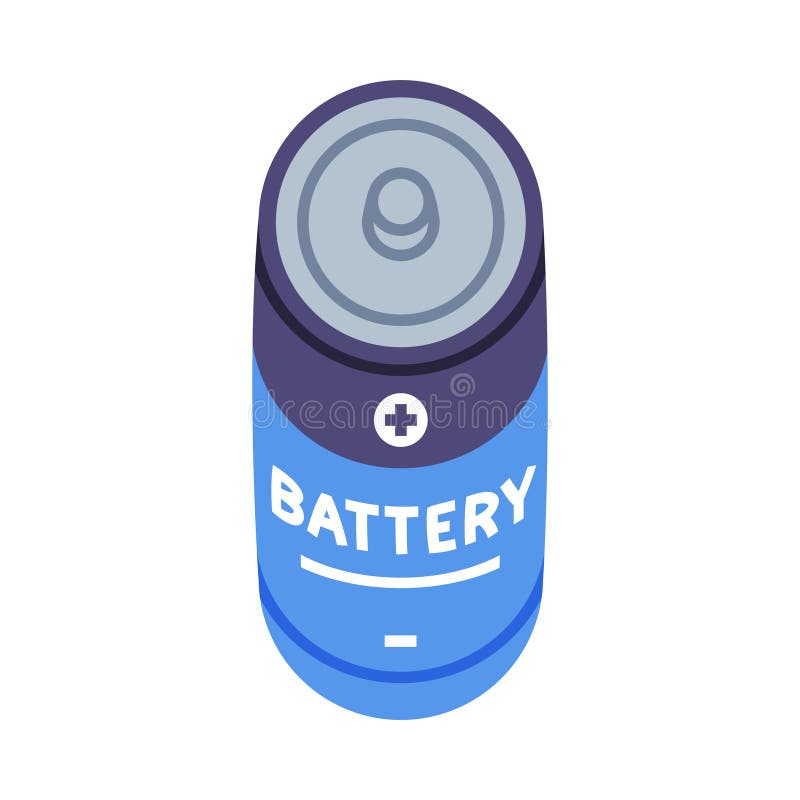 Battery Cylinder Component with Electric Power Vector Illustration ...