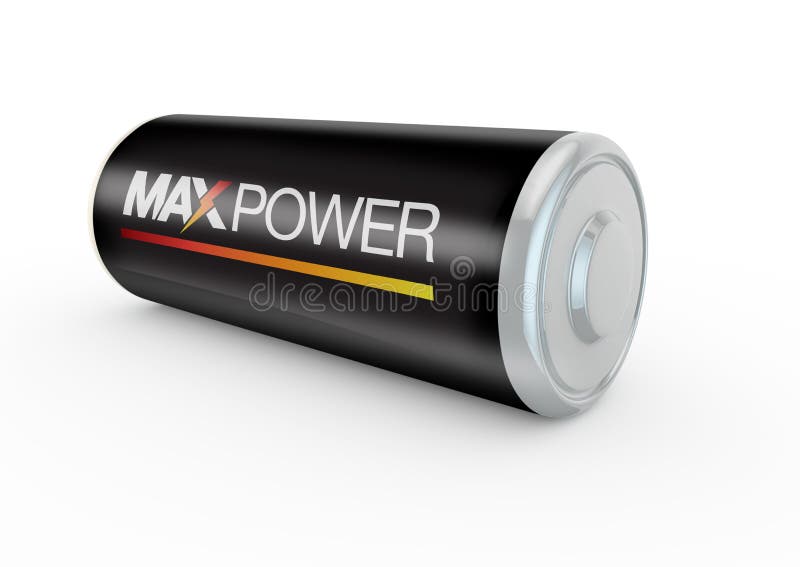 Battery 3d Illustration with Max Power on Stock Illustration ...