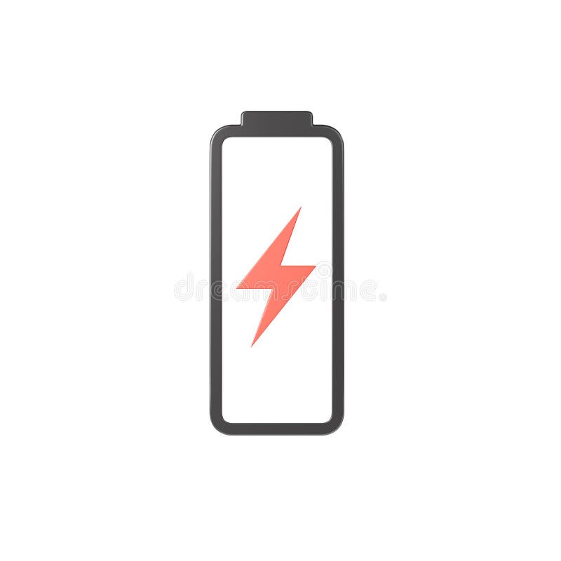 Battery 3d Render Gradient Icon - Low Level Capacity, Energy Lithium ...