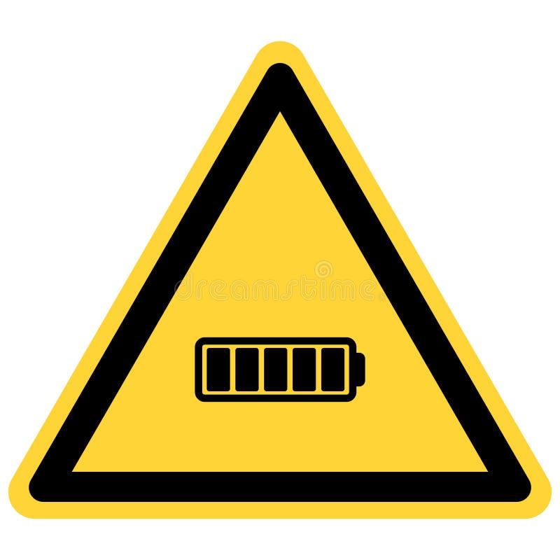 Battery and danger sign stock vector. Illustration of sign - 176665968