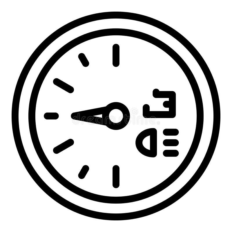 Car Battery Dashboard Icon, Outline Style Stock Vector - Illustration ...