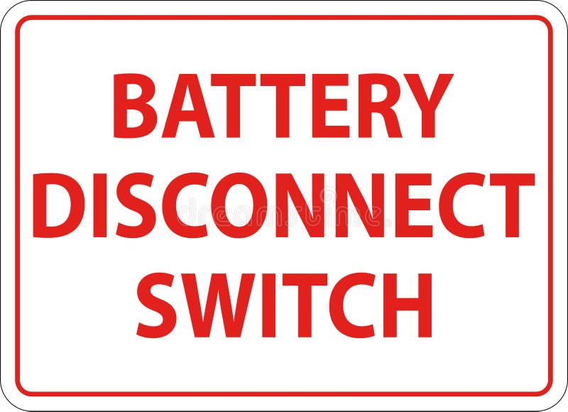Battery Disconnect Switch Sign on White Background Stock Vector ...