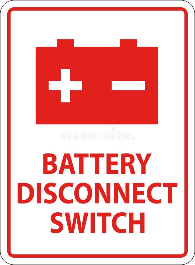 Battery Disconnect Switch Sign on White Background Stock Vector ...