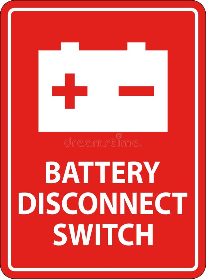 Battery Disconnect Switch Sign on White Background Stock Vector ...