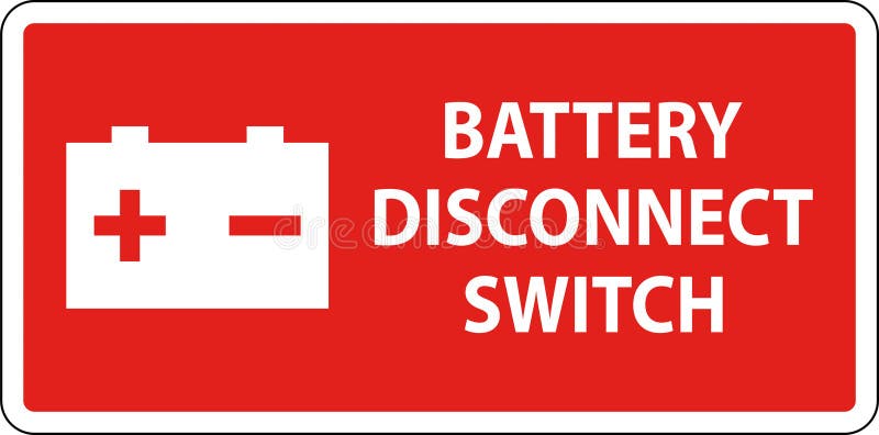 Battery Disconnect Switch Sign on White Background Stock Vector ...
