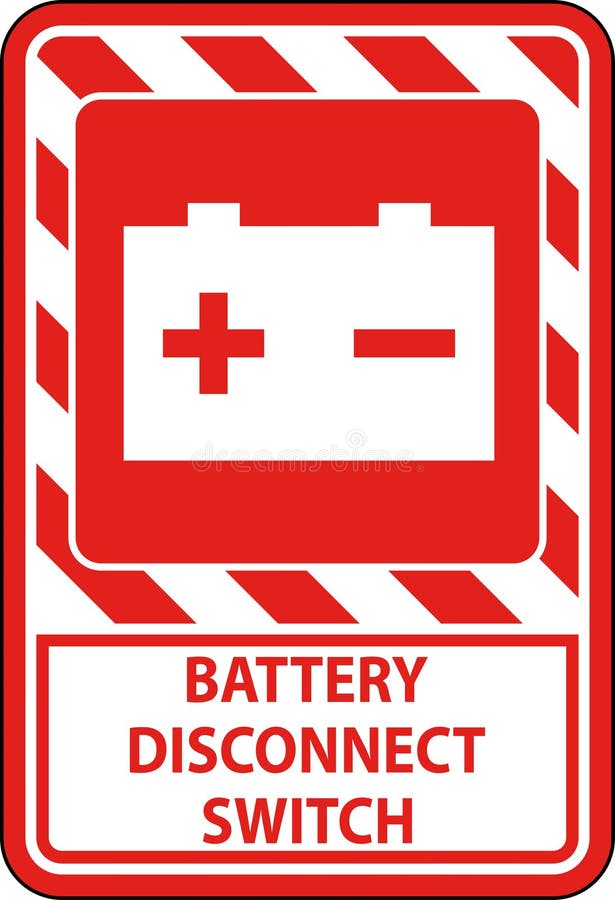 Battery Disconnect Switch Sign on White Background Stock Vector ...