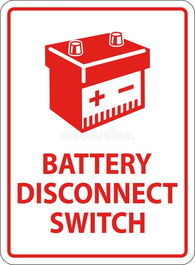 Battery Disconnect Switch Sign on White Background Stock Vector ...