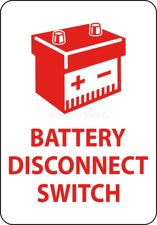 Battery Disconnect Switch Sign on White Background Stock Vector ...