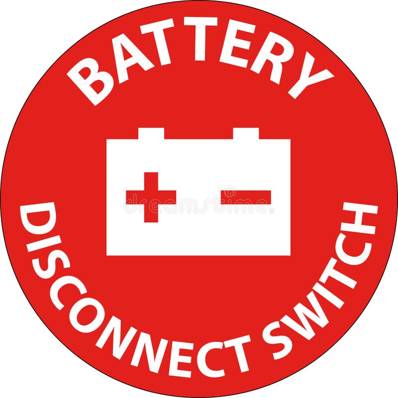 Battery Disconnect Switch Sign on White Background Stock Vector ...