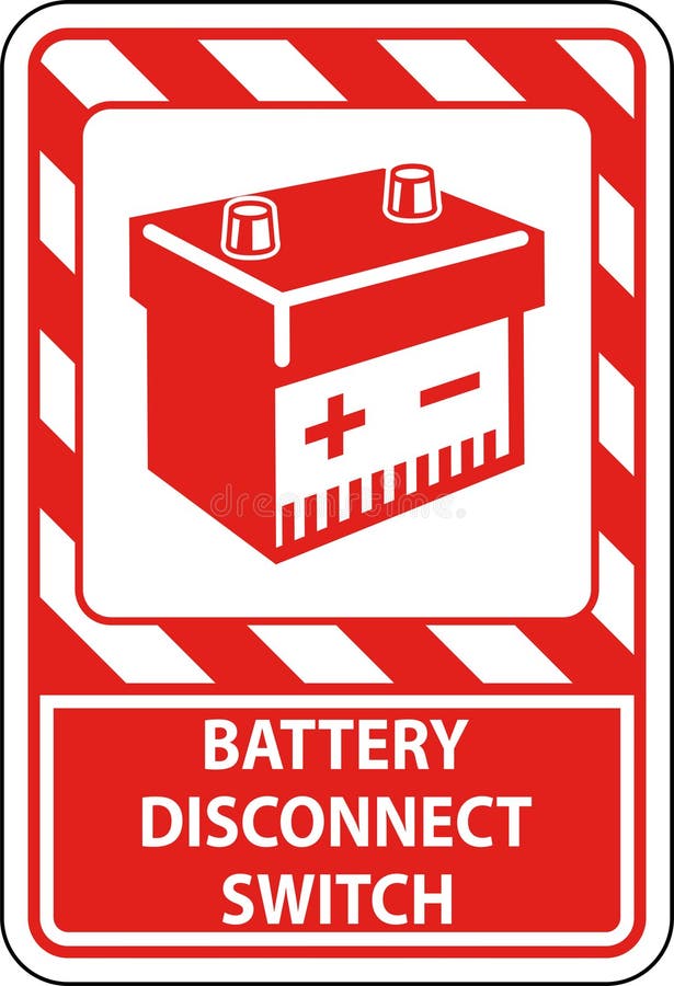Battery Disconnect Switch Sign on White Background Stock Vector ...