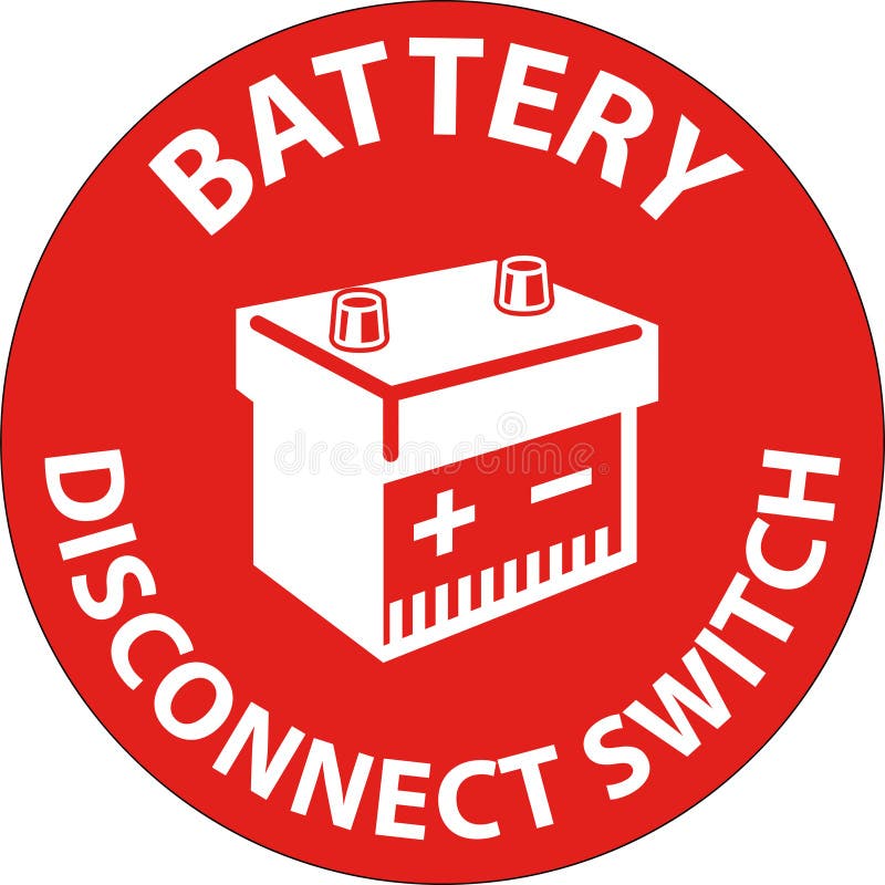 Battery Disconnect Switch Sign on White Background Stock Vector ...