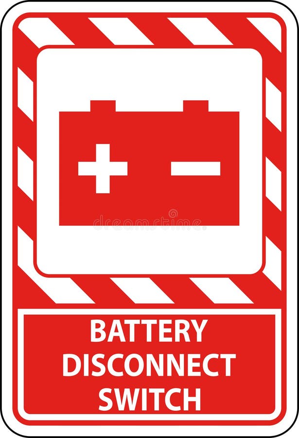 Battery Disconnect Switch Sign on White Background Stock Vector ...