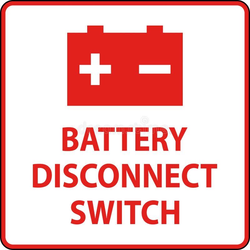 Battery Disconnect Switch Sign on White Background Stock Vector ...