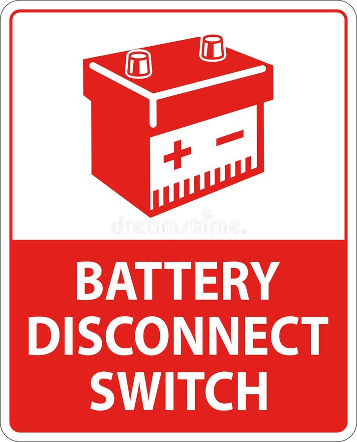 Battery Disconnect Switch Sign on White Background Stock Vector ...
