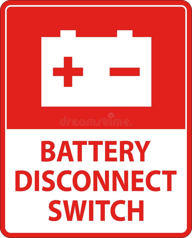 Battery Disconnect Switch Sign on White Background Stock Vector ...