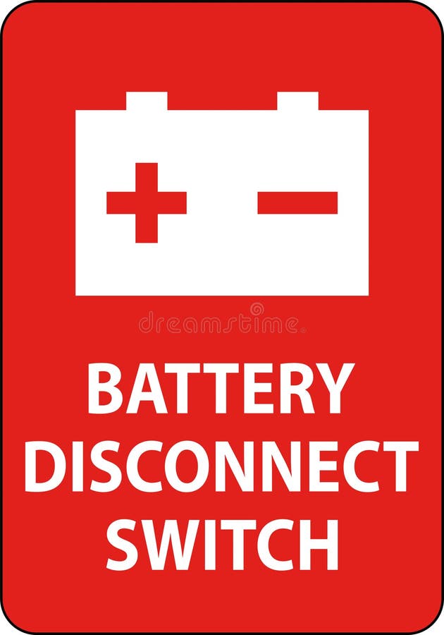 Battery Disconnect Switch Sign on White Background Stock Vector ...