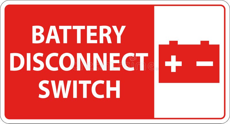 Battery Disconnect Switch Sign on White Background Stock Vector ...