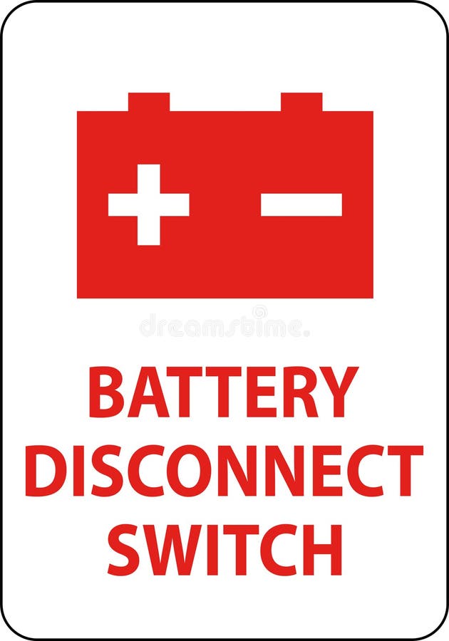 Battery Disconnect Switch Sign on White Background Stock Vector ...