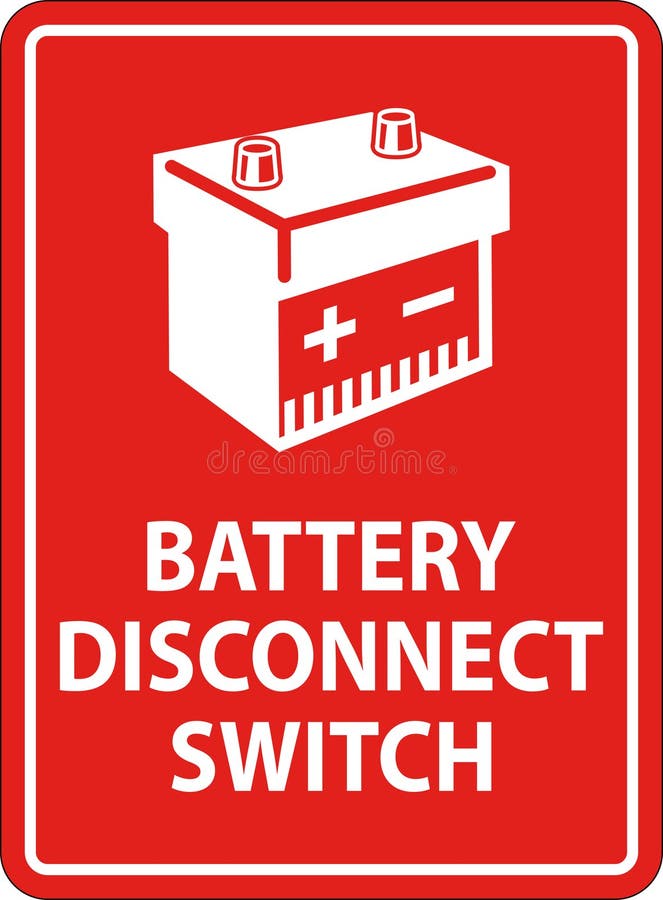 Battery Disconnect Switch Sign on White Background Stock Vector ...
