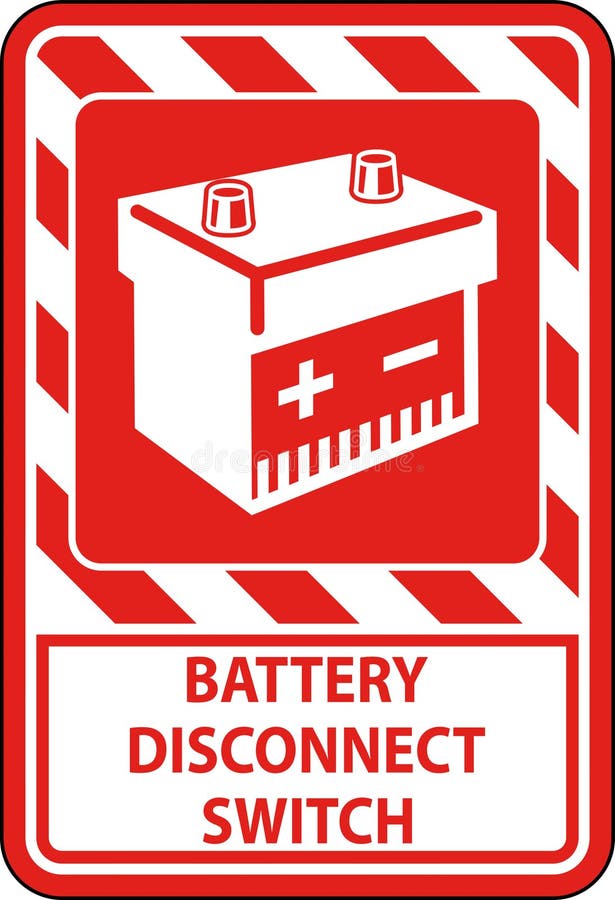 Battery Disconnect Switch Sign on White Background Stock Vector ...