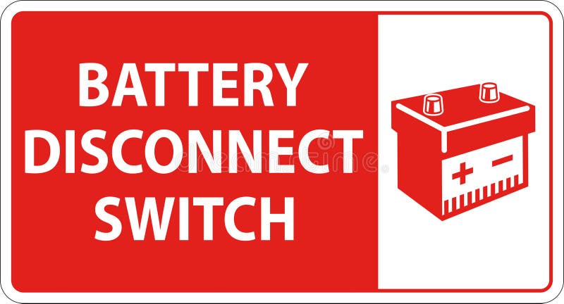 Battery Disconnect Switch Sign on White Background Stock Vector ...