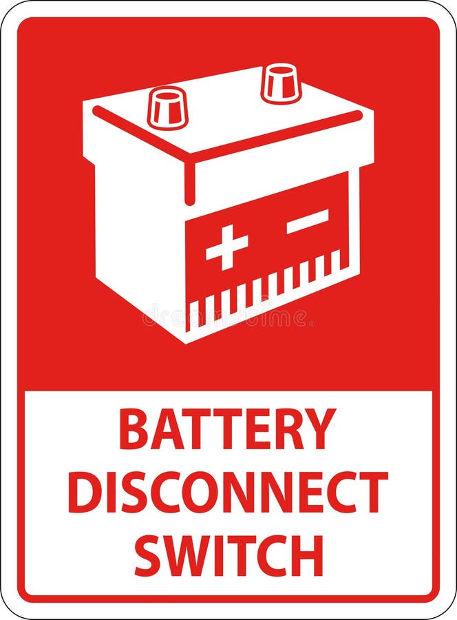 Battery Disconnect Switch Sign on White Background Stock Vector ...