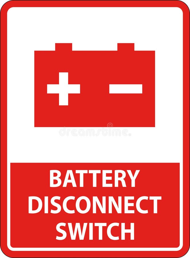 Battery Disconnect Switch Sign on White Background Stock Vector ...