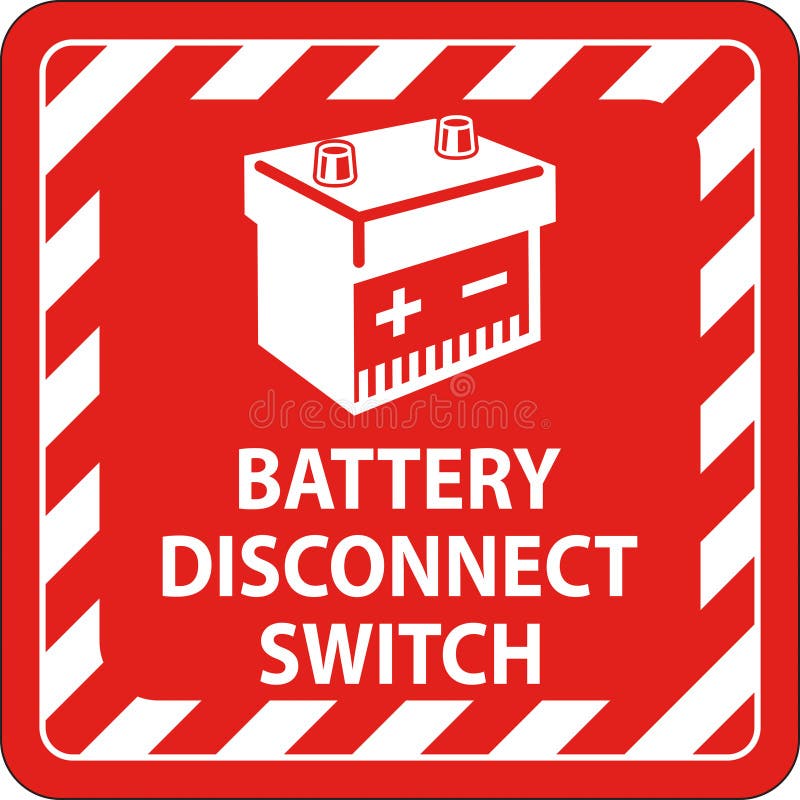 Battery Disconnect Switch Sign on White Background Stock Vector ...