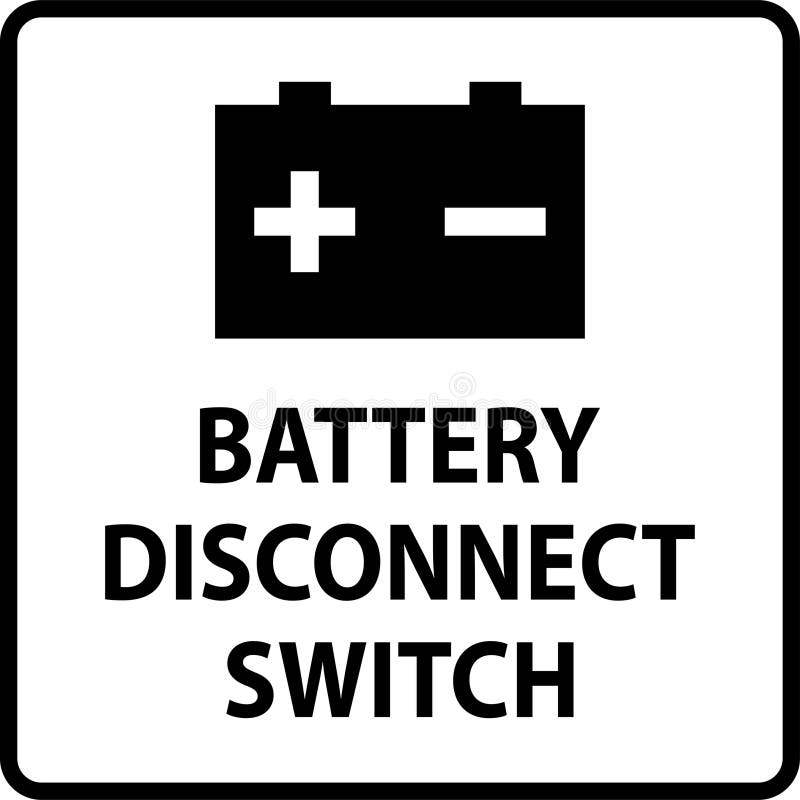 Battery Disconnect Switch Sign on White Background Stock Vector ...