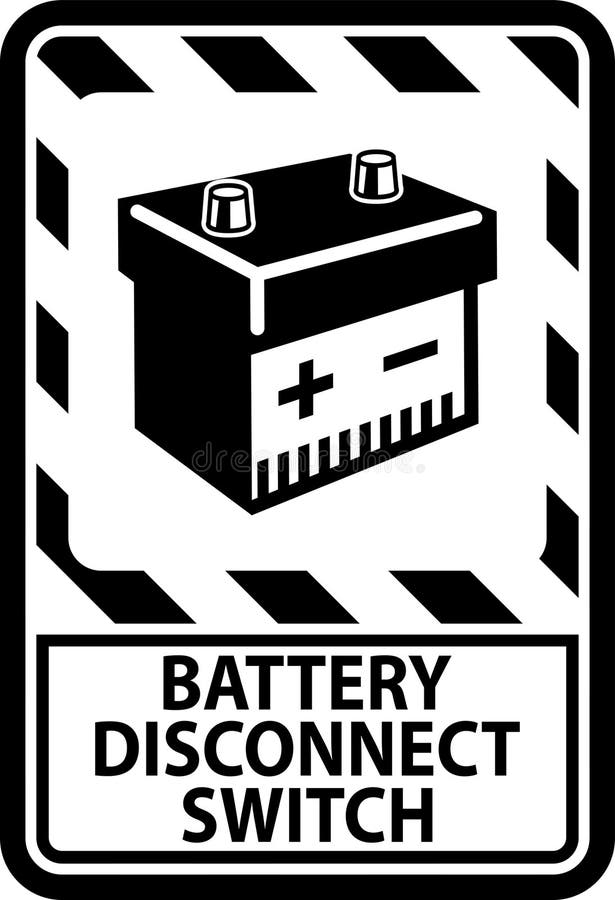 Battery Disconnect Switch Sign on White Background Stock Vector ...