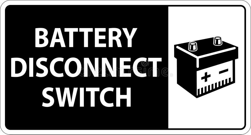 Battery Disconnect Switch Sign on White Background Stock Vector ...