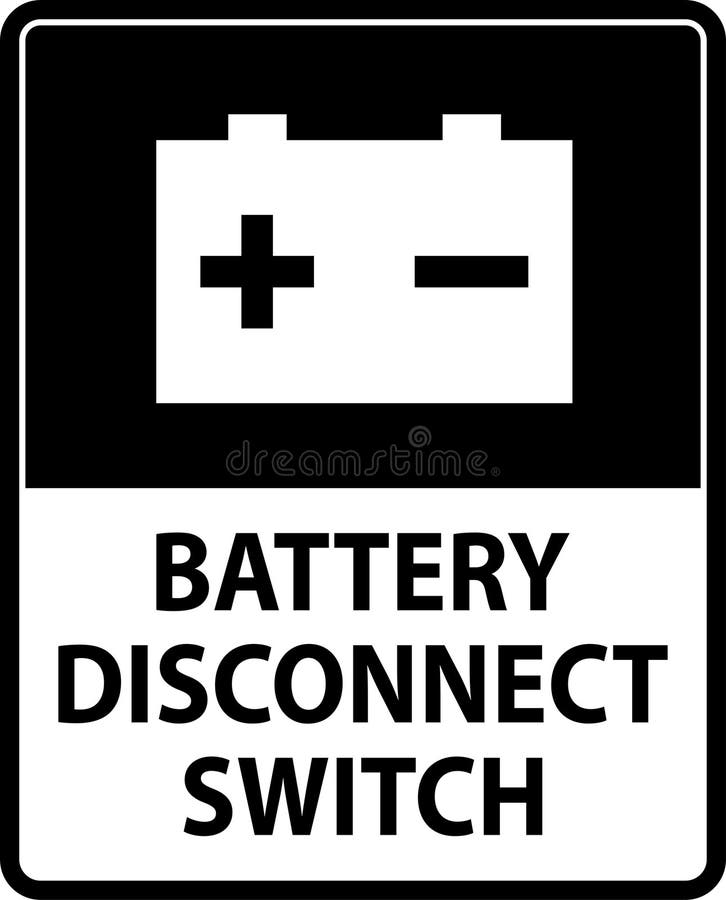 Battery Disconnect Switch Sign on White Background Stock Vector ...
