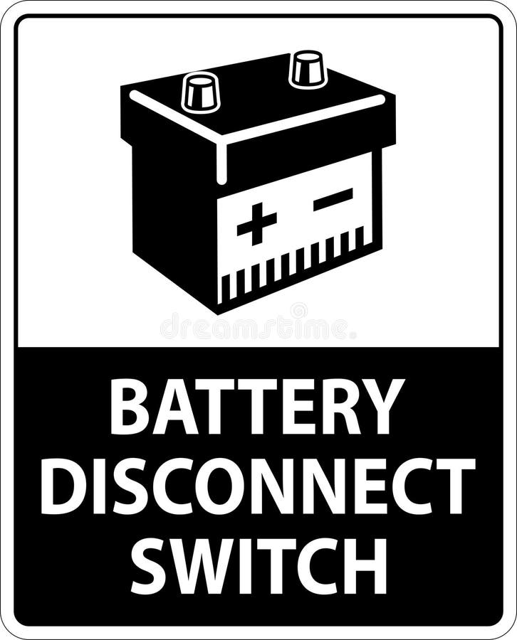 Battery Disconnect Switch Symbol Sign, Vector Illustration, Isolate on ...