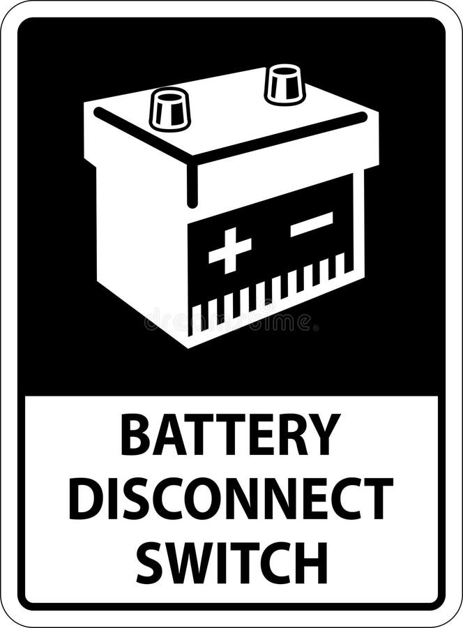 Battery Disconnect Switch Sign on White Background Stock Vector ...