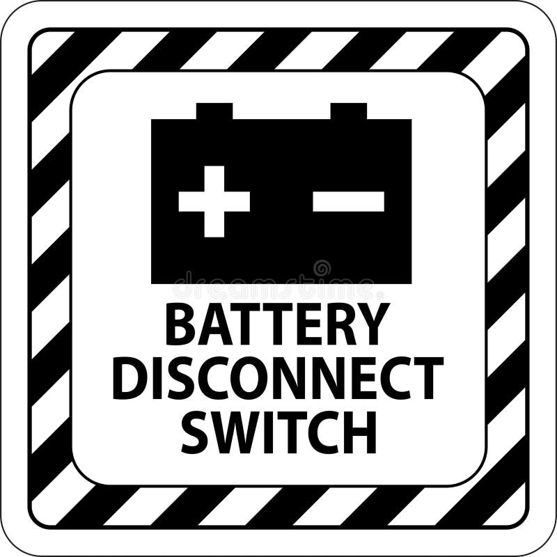 Battery Disconnect Switch Sign on White Background Stock Vector ...