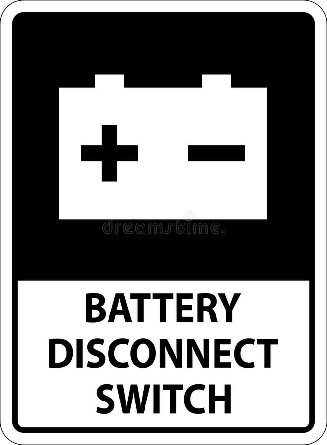 Battery Disconnect Switch Sign on White Background Stock Vector ...