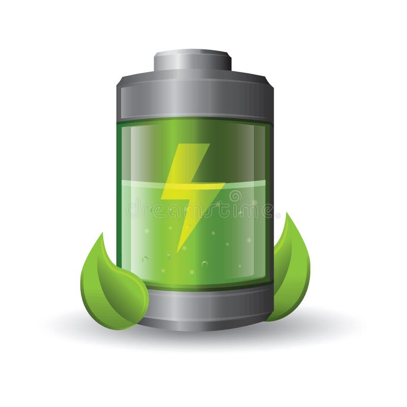 Battery with Eco Friendly Concept. Vector Illustration Decorative ...