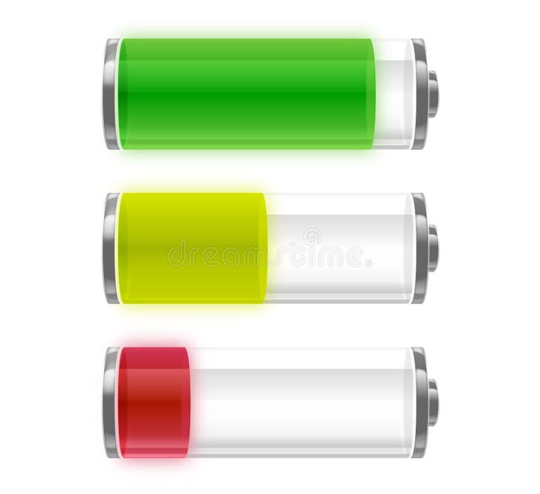 Battery energy levels stock vector. Illustration of level - 6929951