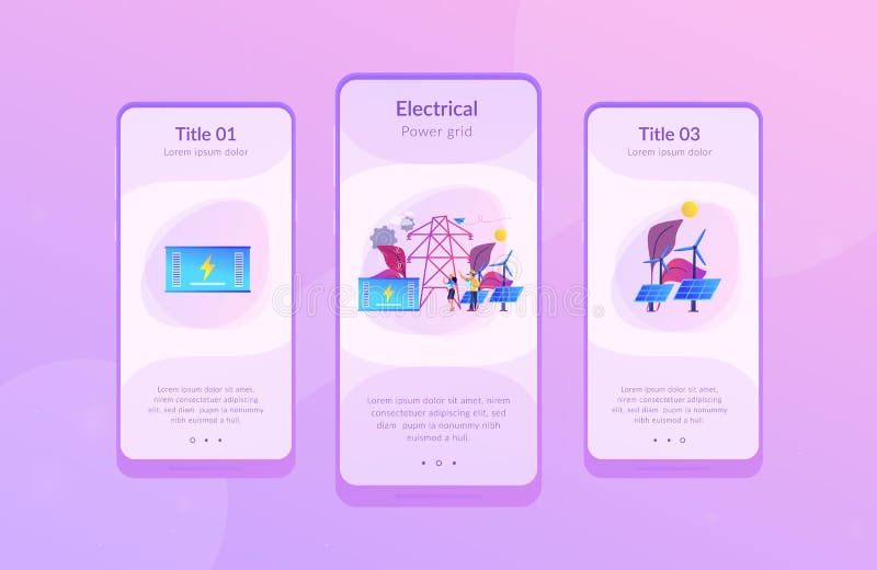 Energy Storage App Interface Template. Stock Vector - Illustration of ...