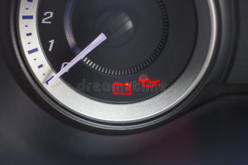 Battery and Engine Oil Warning Stock Image - Image of automotive, auto ...