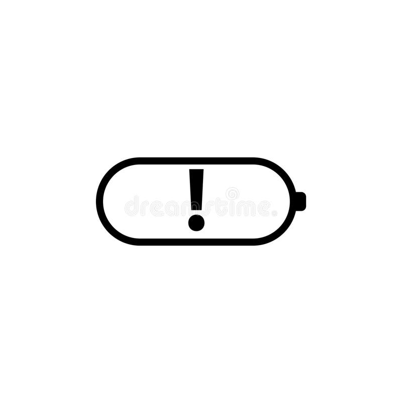 Battery with Exclamation Flat Vector Icon Stock Vector - Illustration ...