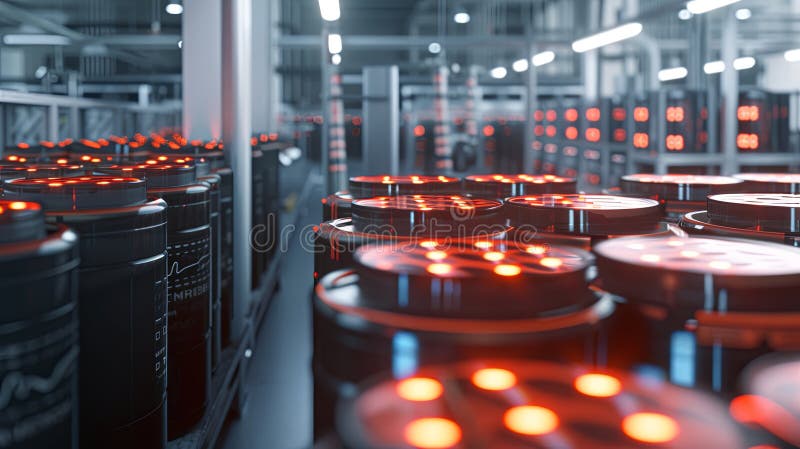 Battery Factory Production of Batteries at the Factory Stock ...