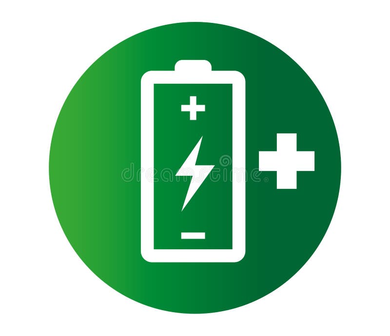 Battery with Flash and Plus Stock Vector - Illustration of level ...