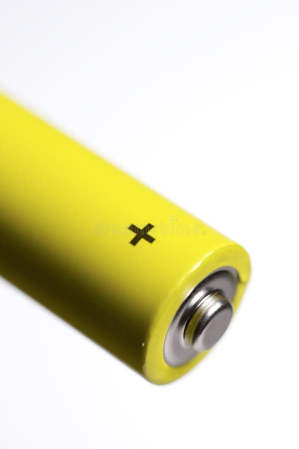 Yellow battery stock photo. Image of battery, cutout - 13601164