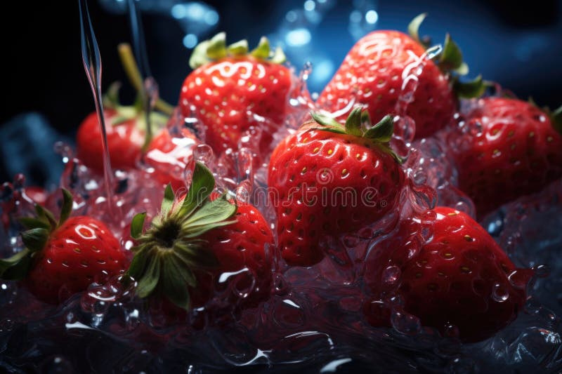 Battery of Fresh Strawberries Created with Gener Stock Illustration ...